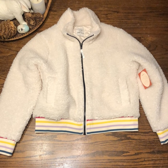 ivory ella | Jackets & Coats | Nwt Ivory Ella Crop Sherpa Bomber Jacket ...